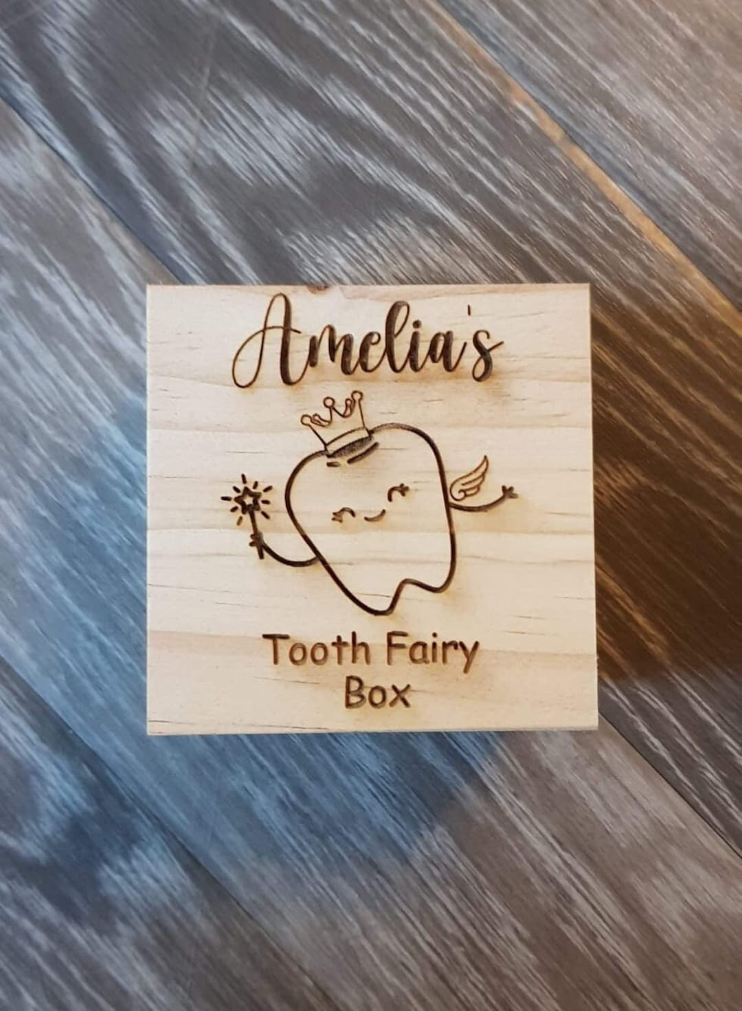 Personalised Wooden Tooth Fairy Box, Laser Engraved Keepsake - Etsy