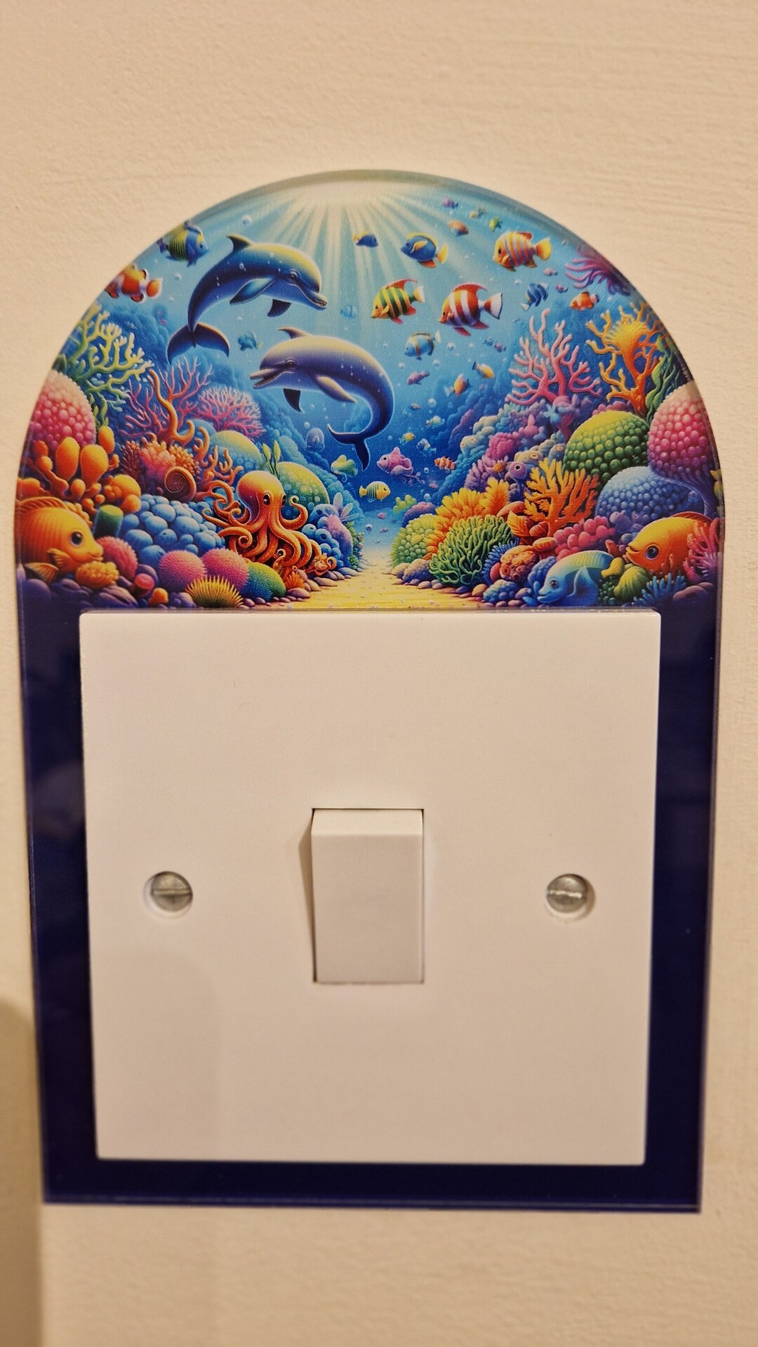 Under the Sea Light Switch Surround for Children Room, Light Cover Fish Nursery Decor, Marine ...