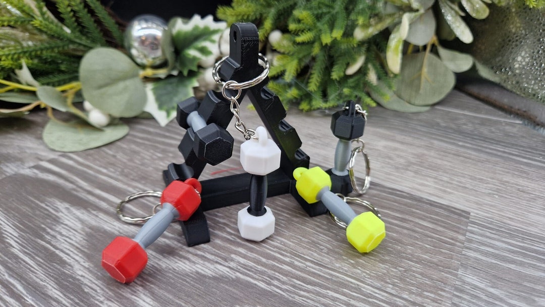 3D Printed Dumbbell Keyring: Fitness Gift for Weightlifters - Etsy