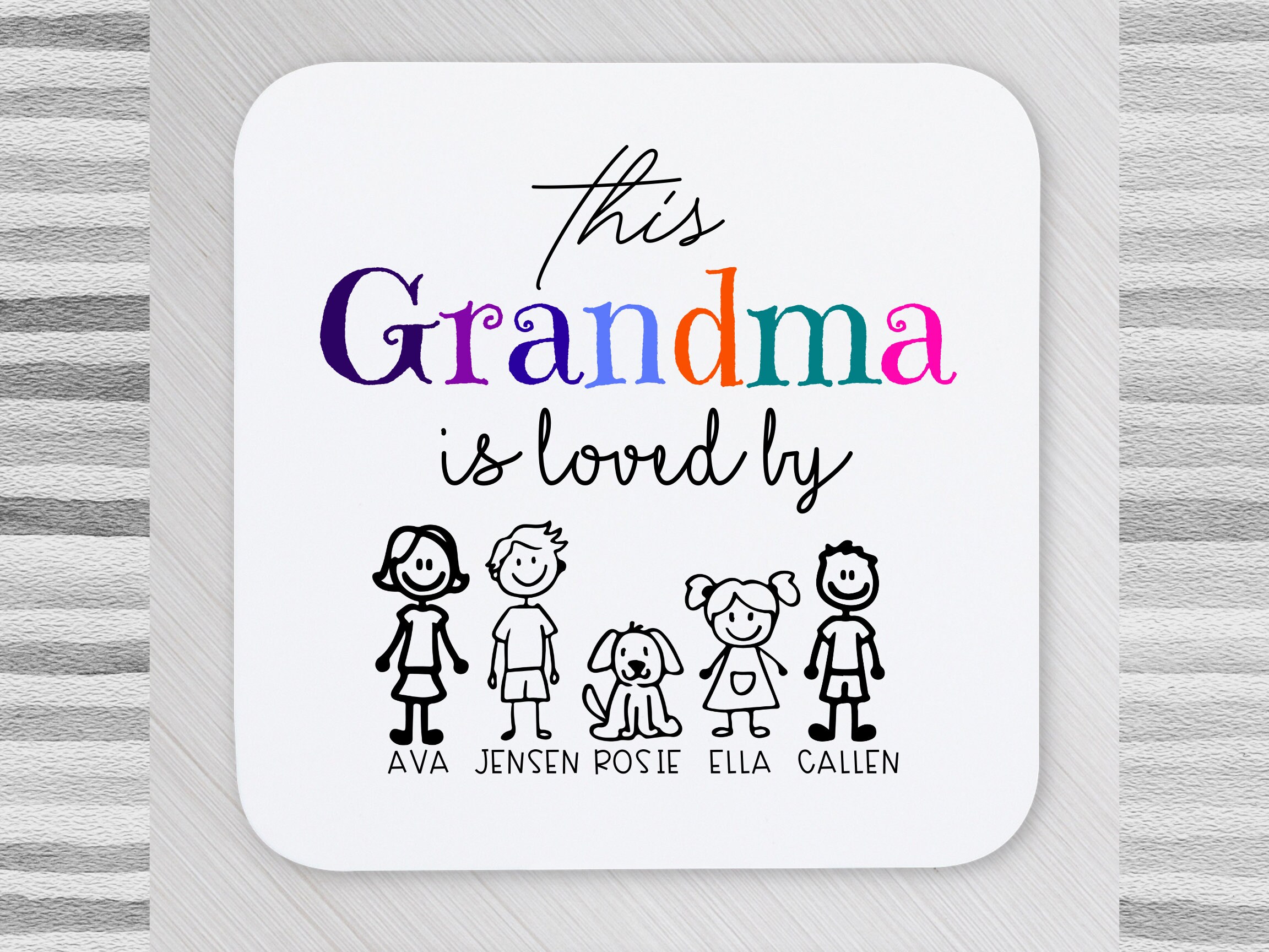 Personalised Mothers Day Coaster Custom Coaster for Grandma Mothers Day ...