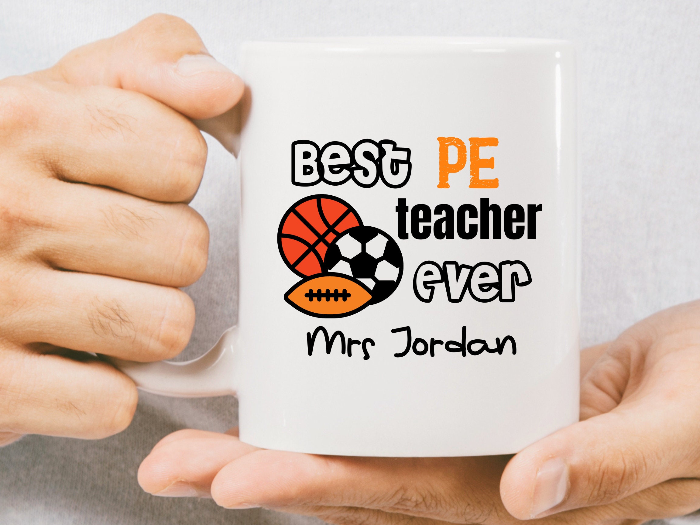 PE Teacher Gift Personalised Teacher Mug Best PE Teacher Thank - Etsy