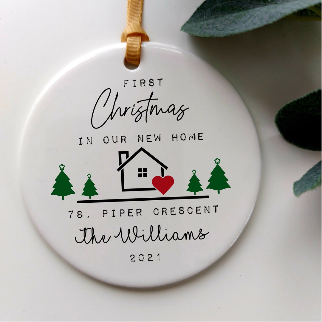 Personalised New Home First Christmas Tree Decoration Custom New Home ...