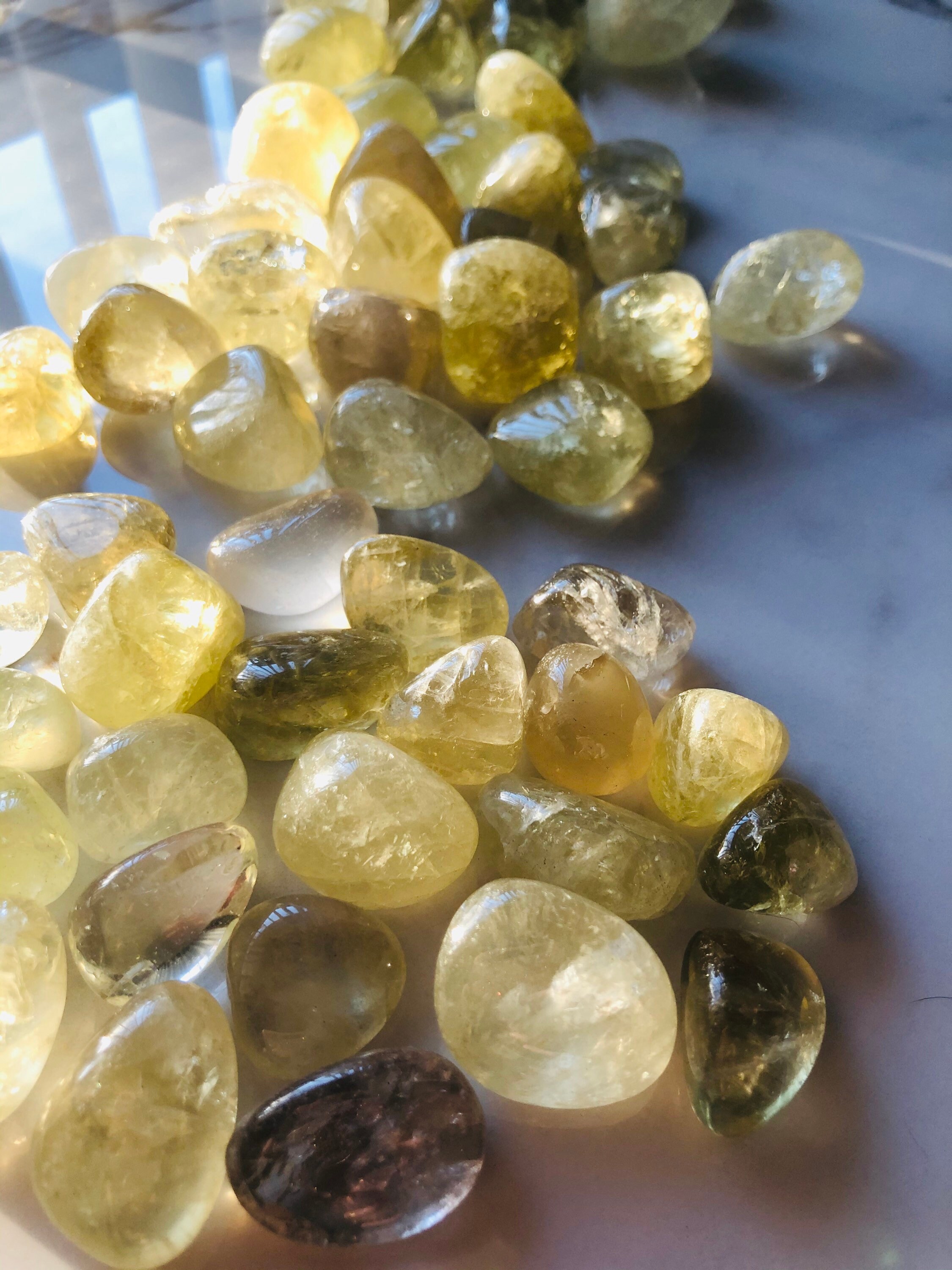 Smoky Yellow Lemon Quartz Tumbled Stones Extreme Solar Plexus | Etsy