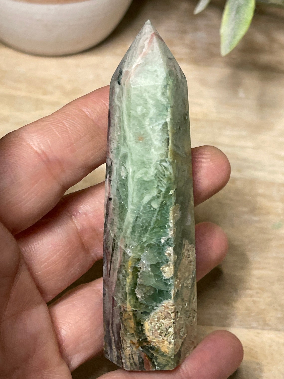 Rare Green Flower Agate Green Sakura Agate Tower - Etsy UK