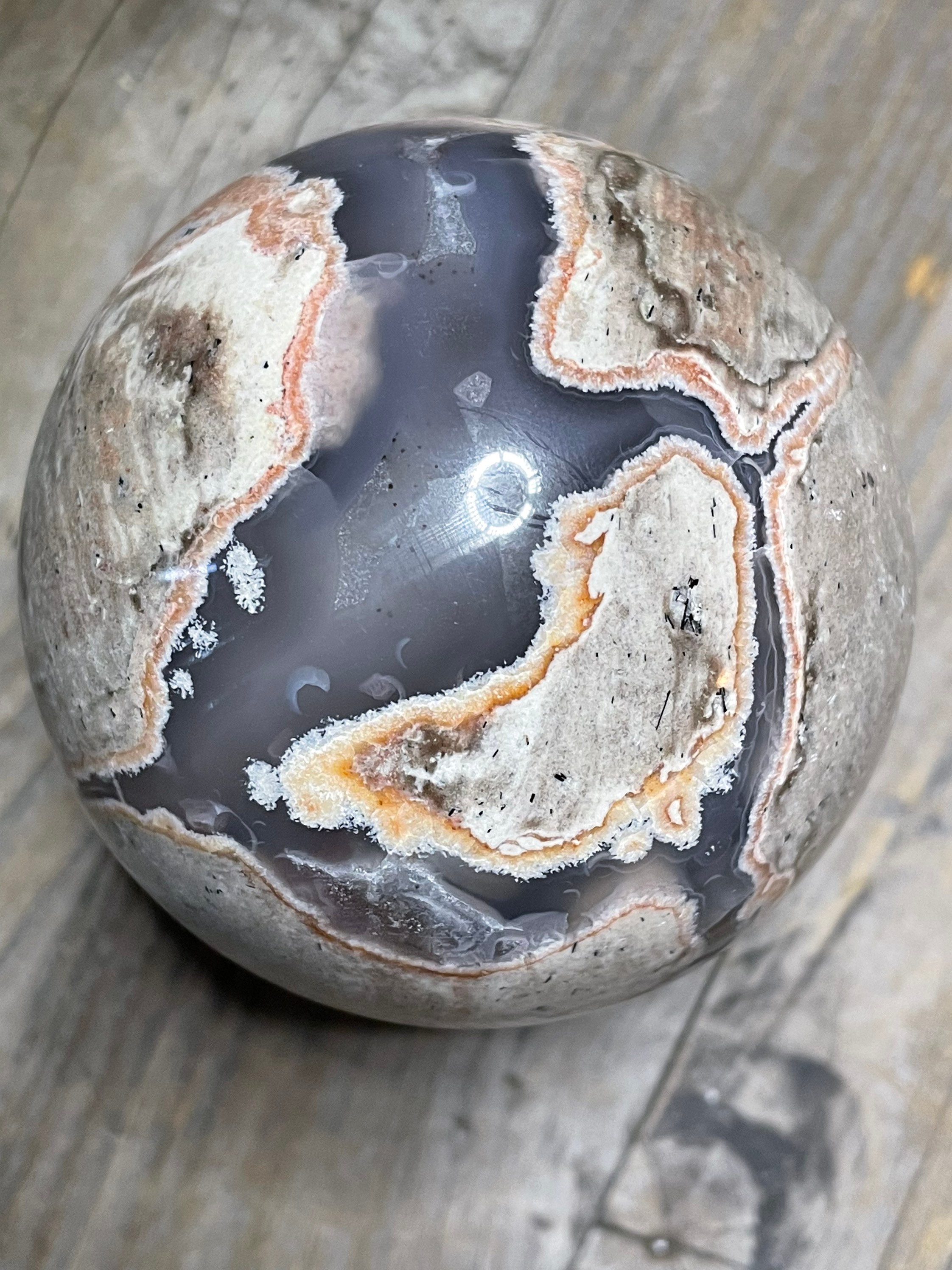 Dark Grey Chalcedony With Glittery Ocean Jasper Islands - Etsy UK