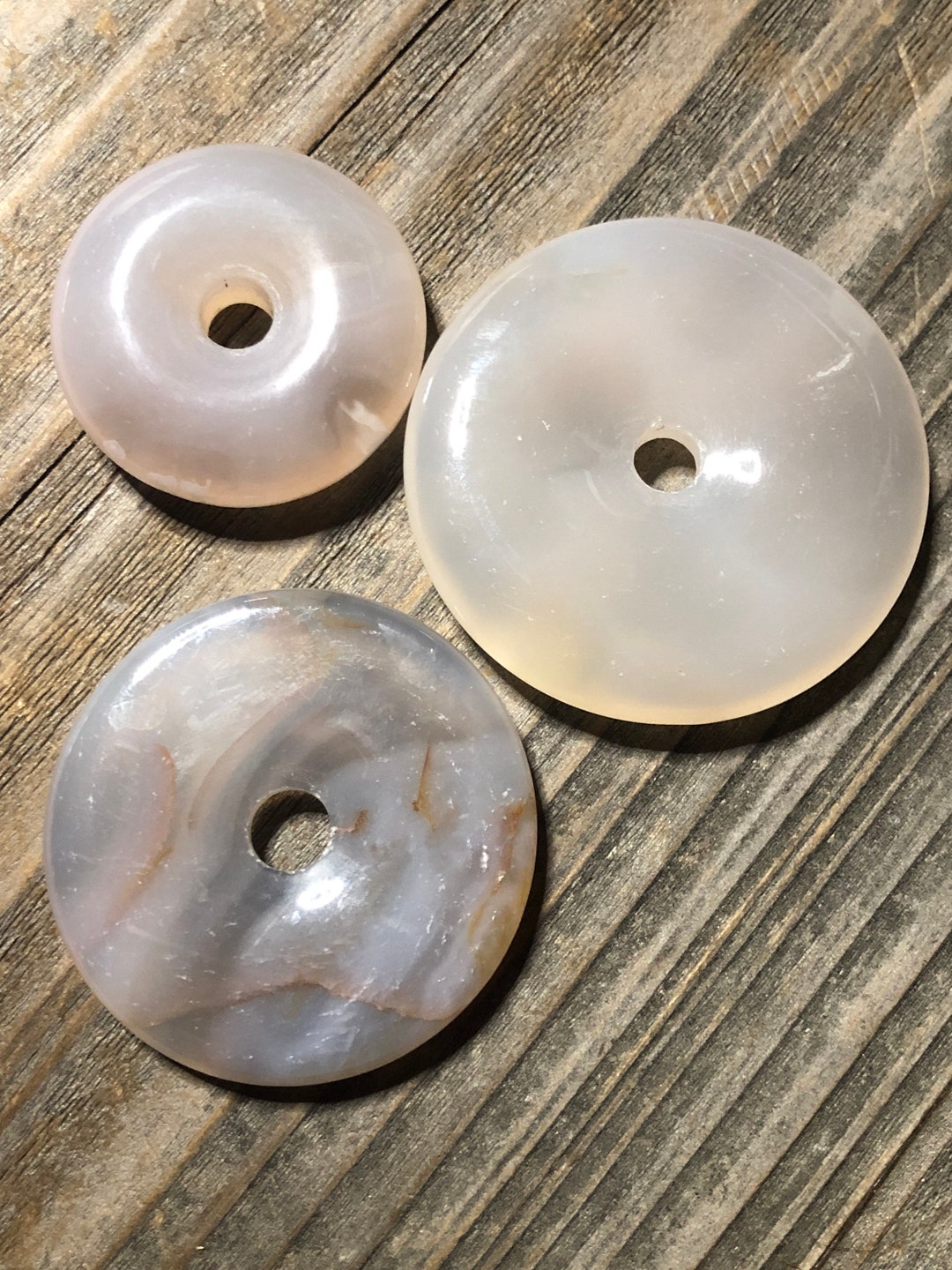 Set of Three Agate Pi-stones - Etsy UK