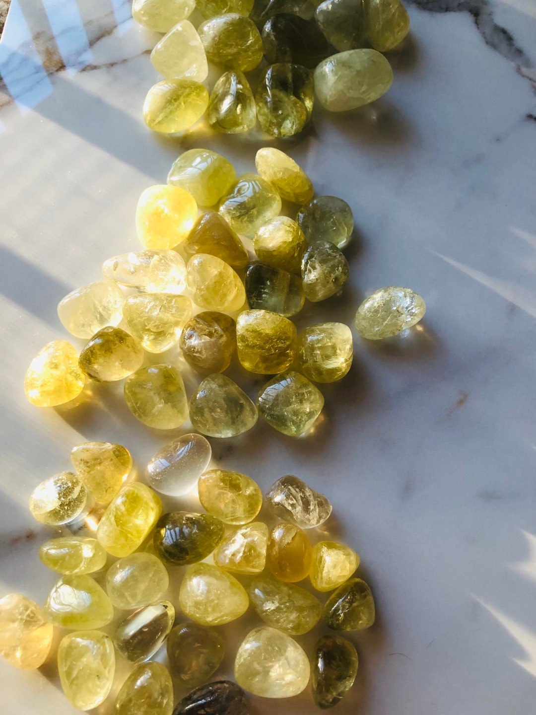 Smoky Yellow Lemon Quartz Tumbled Stones, Extreme Solar Plexus Chakra ...