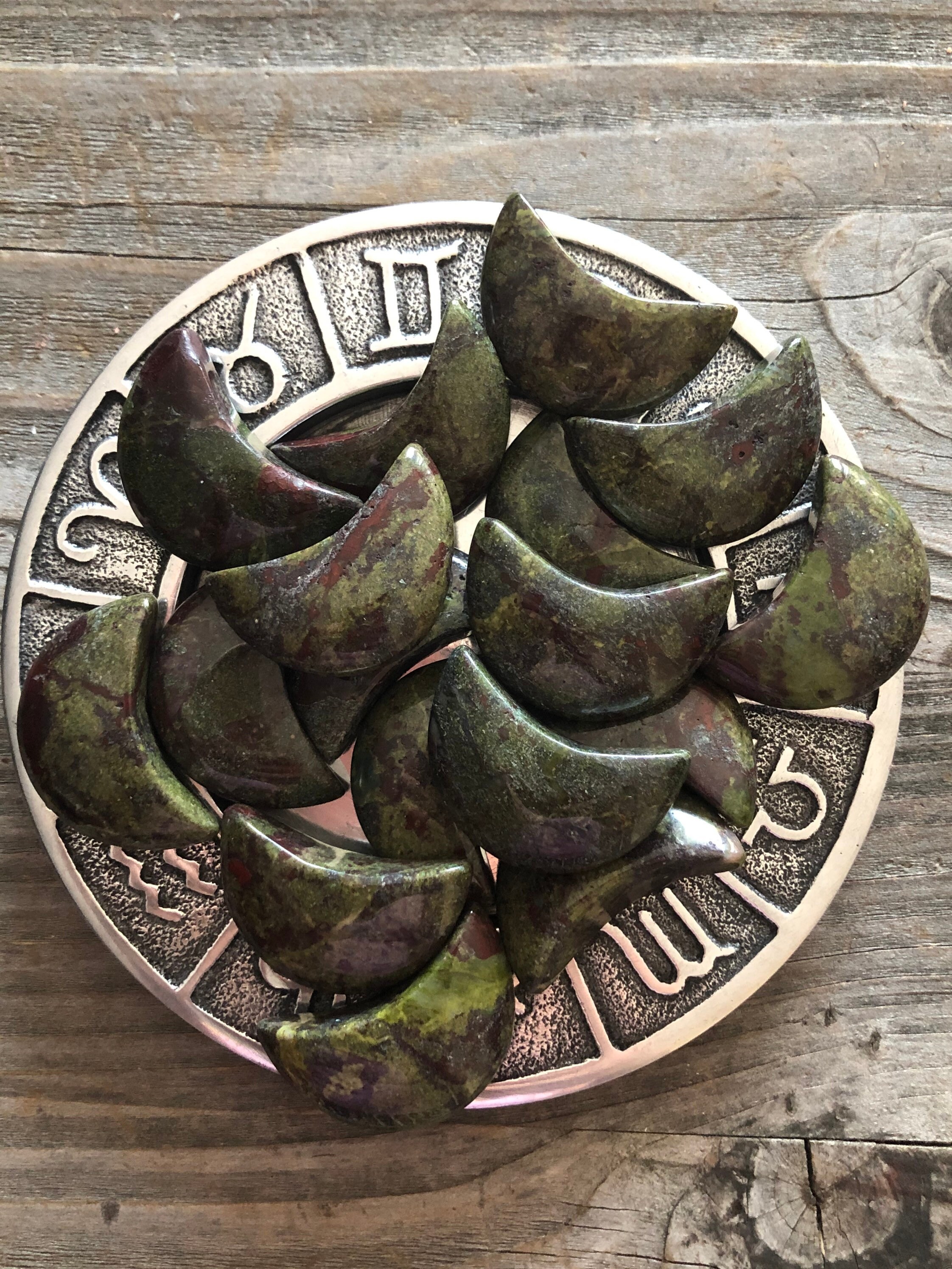 Moon Carved Dragon Bloodstone Agate | Etsy