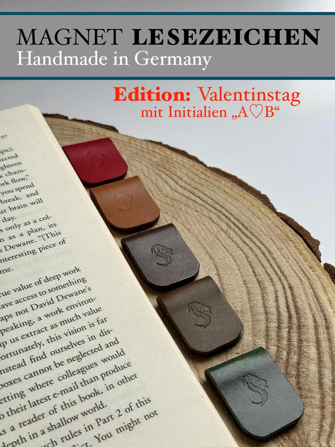 Magnetic Bookmark With Premium Italian Leather - Gift Idea for Book ...