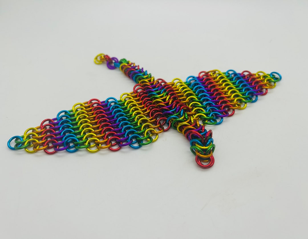 Rainbow Chainmail Dragon - Etsy