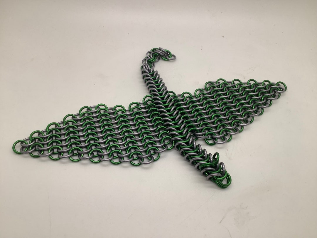 Green/gunmetal Grey Chainmail Dragon - Etsy