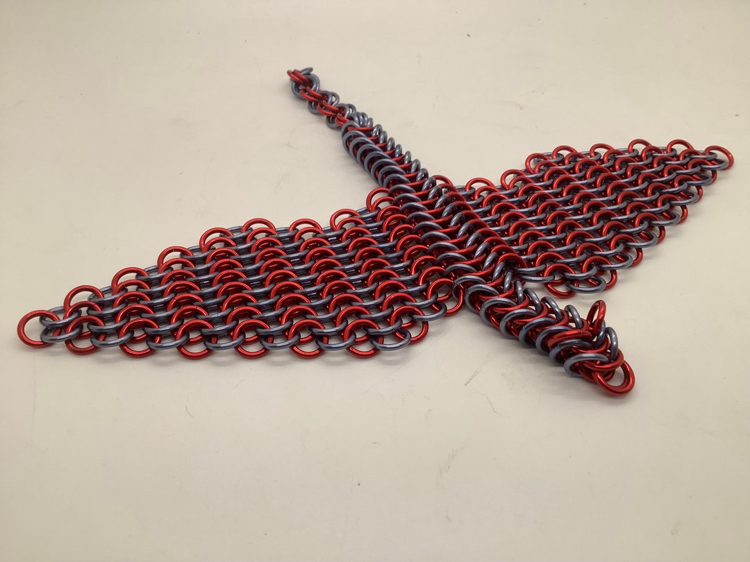Red/gunmetal Grey Chainmail Dragon - Etsy