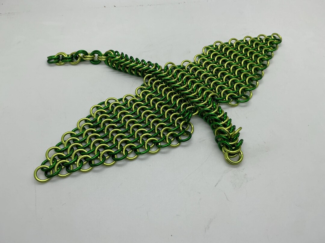 Green/lime Chainmail Dragon - Etsy