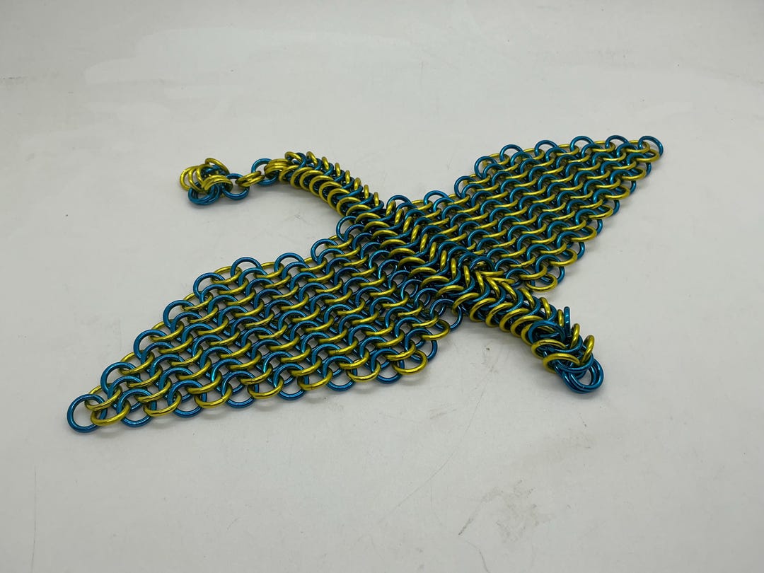 Blue/yellow Chainmail Dragon - Etsy