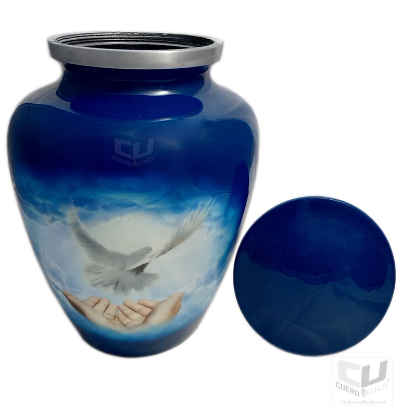 Adult Urn Love White Pigeon Flying Blue Cremation Urn adult - Etsy