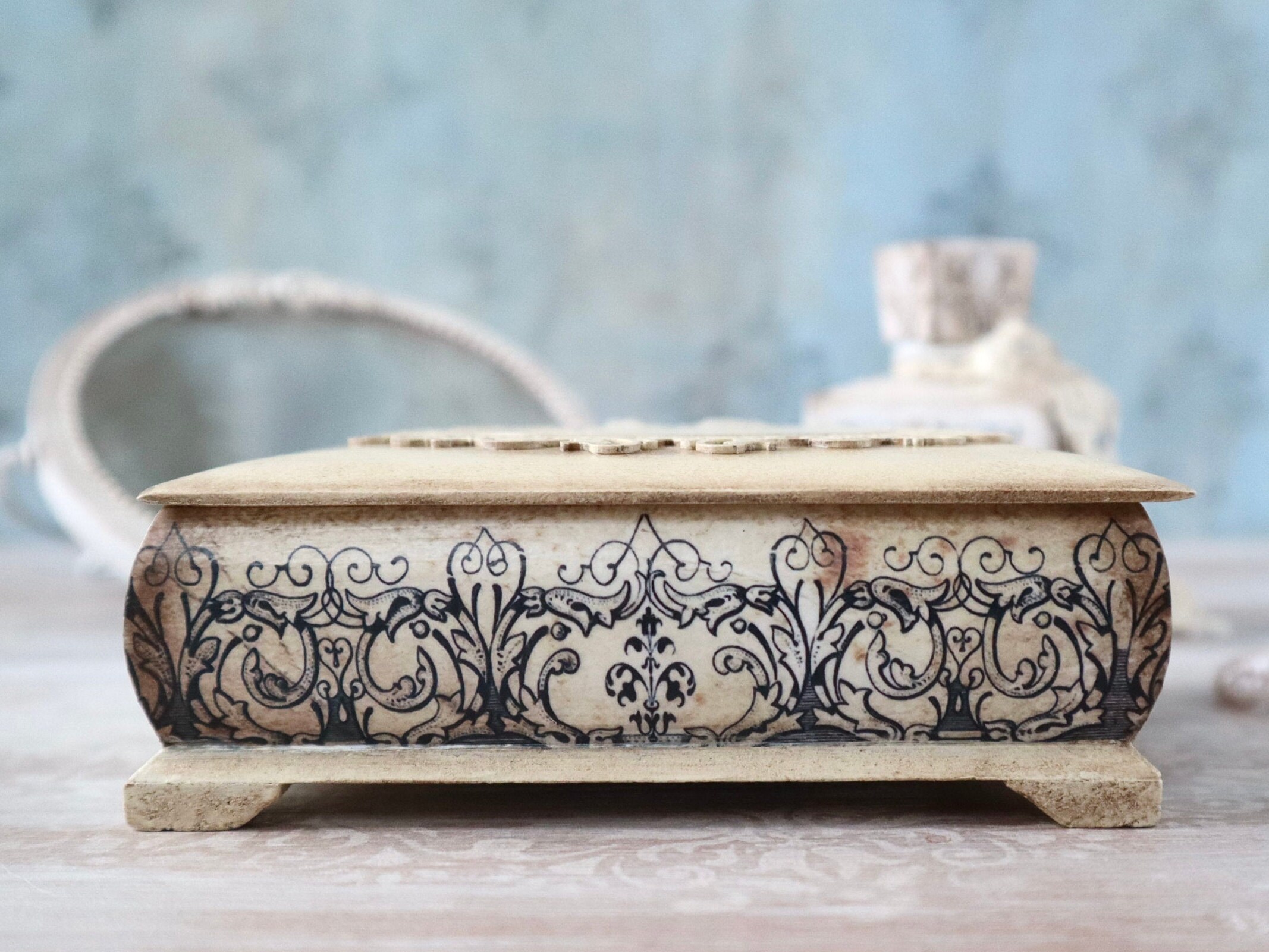 Custom trinket box antique style trinket box with lid | Etsy