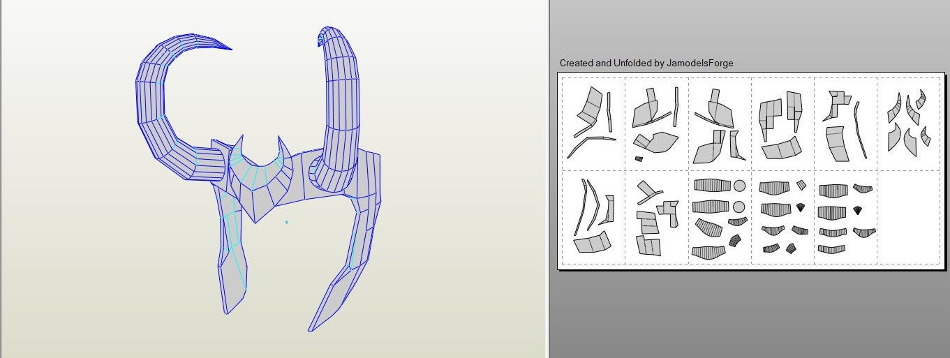 Loki helmet pepakura pattern - vsaaccu