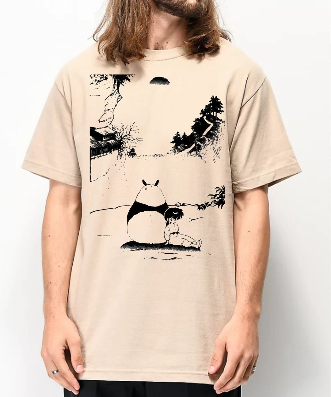 Ranma Saotome Anime Shirt, Genma Panda Shirt, Funny Panda Manga Tee ...