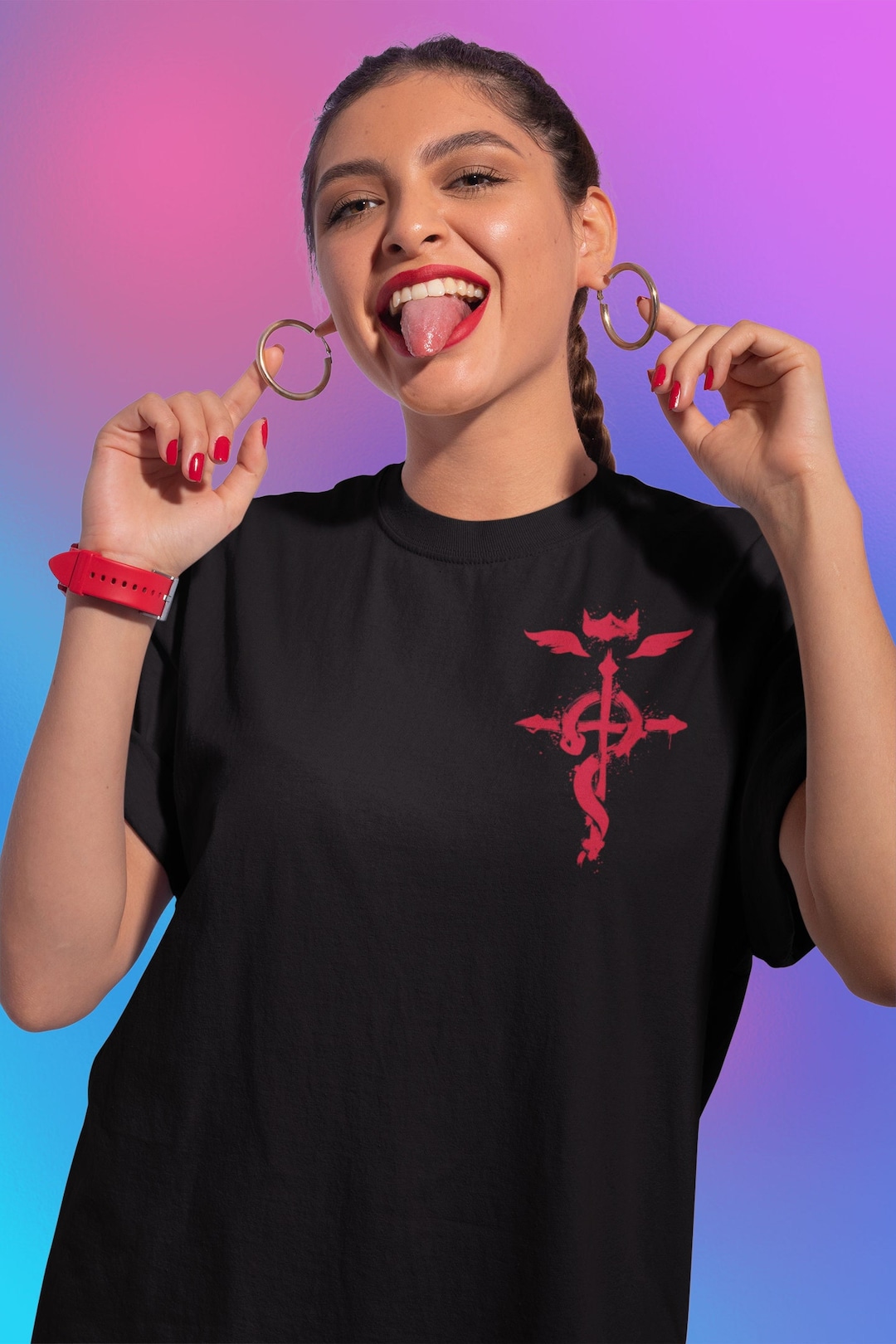Unisex, Red Symbol Fullmetal Shirt, Homunculus, Fma Alchemist ...
