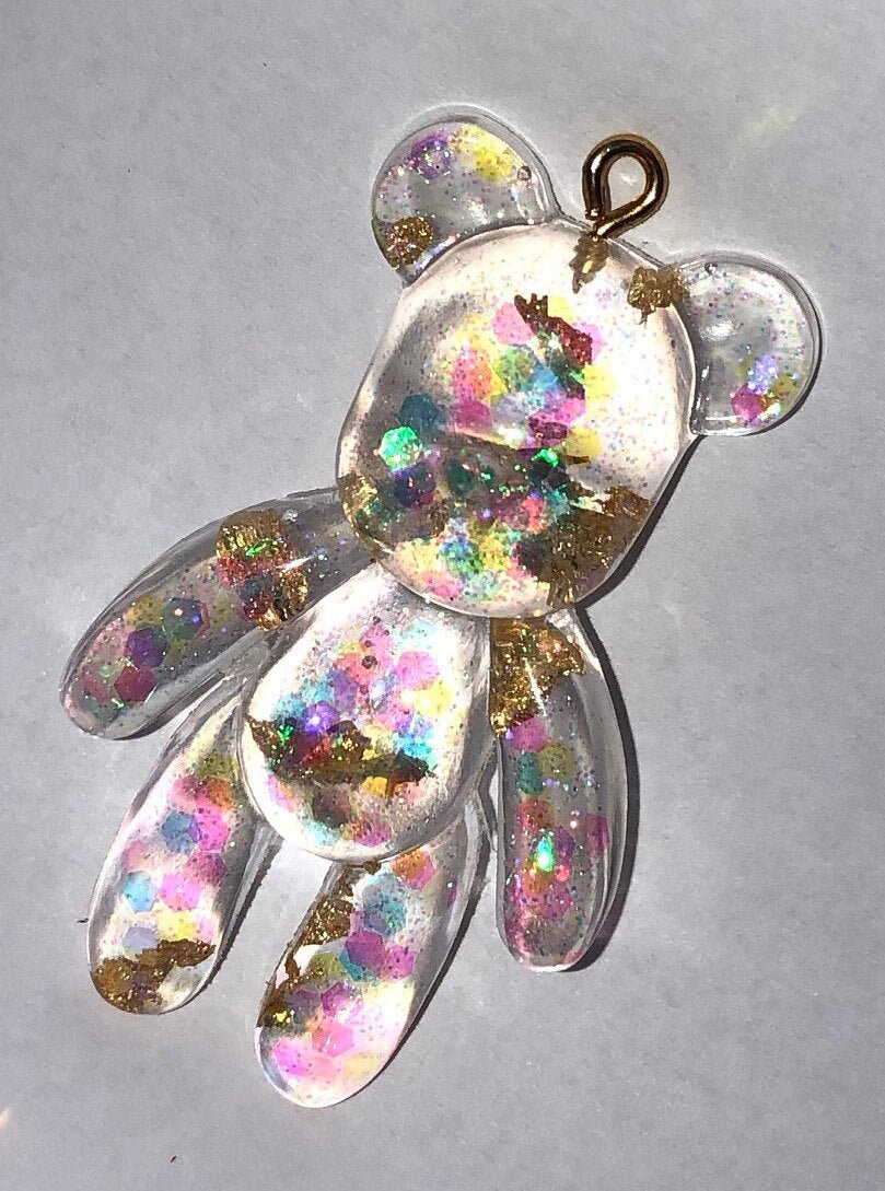 Cute Resin Teddy Bear Key Chain Pendant. - Etsy