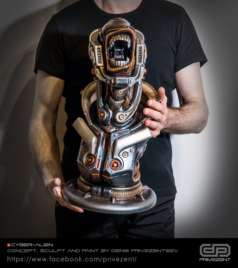 Cyber-Alien Resin bust Alien sculpture Xenomorph sculpture | Etsy