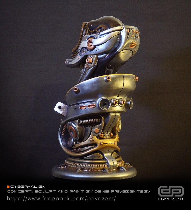 Cyber-Alien Resin bust Alien sculpture Xenomorph sculpture | Etsy