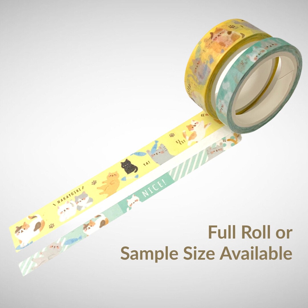 Kawaii Cat Masking/washi Tape Washi Tape Full Roll or Sample Size ...