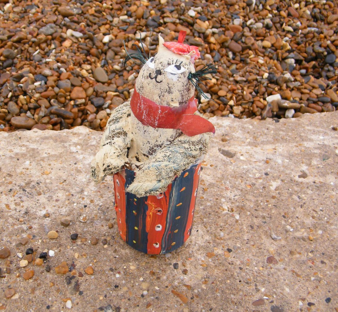 Miette Driftwood Cat Sculpture /ocean Origins From Felixstowe Beach - Etsy