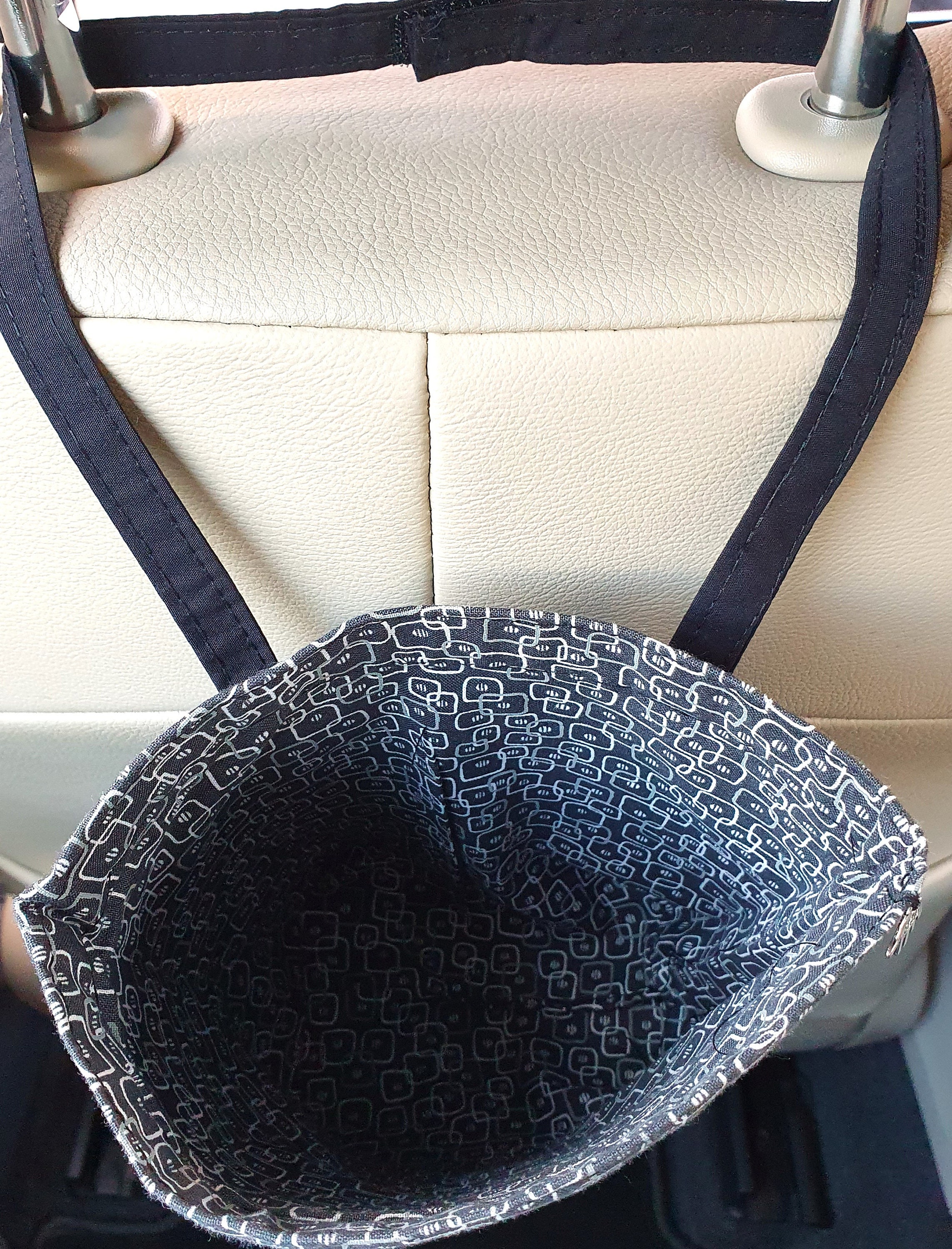 Fabric Trash Bag Black and Grey Fabric Men's Car - Etsy