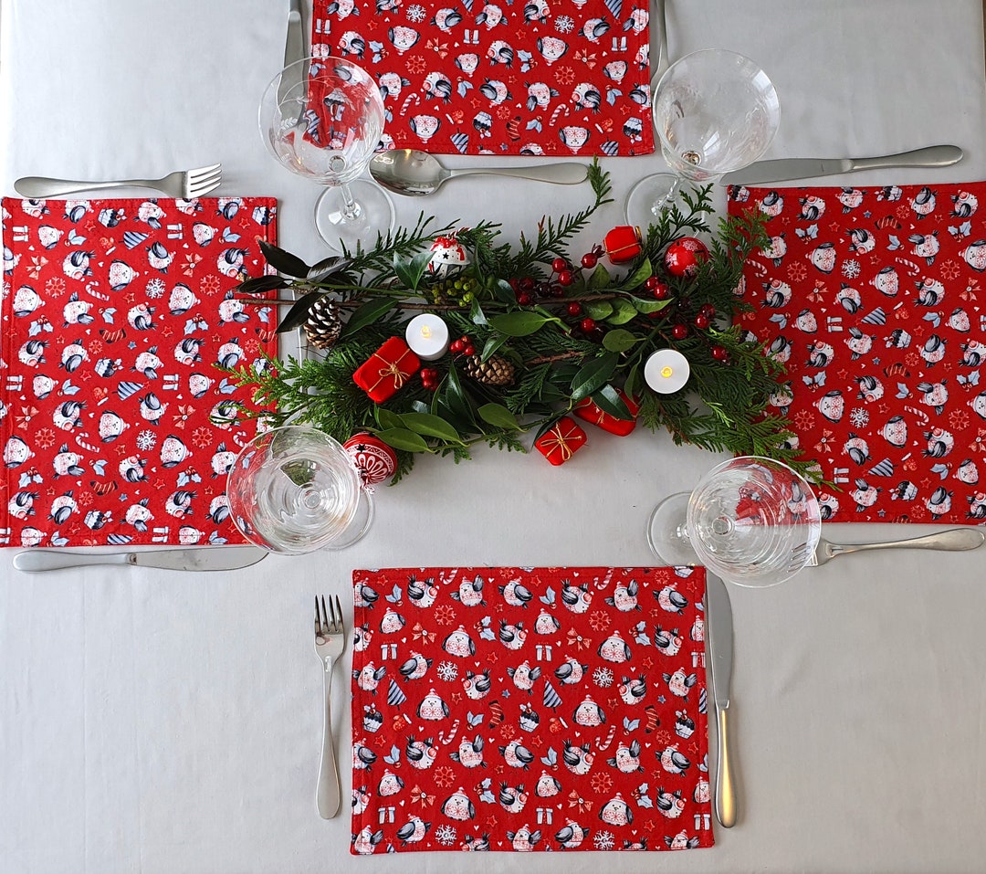 Christmas Mats Robins Fabric Mats Robin Lovers Gift Festive - Etsy