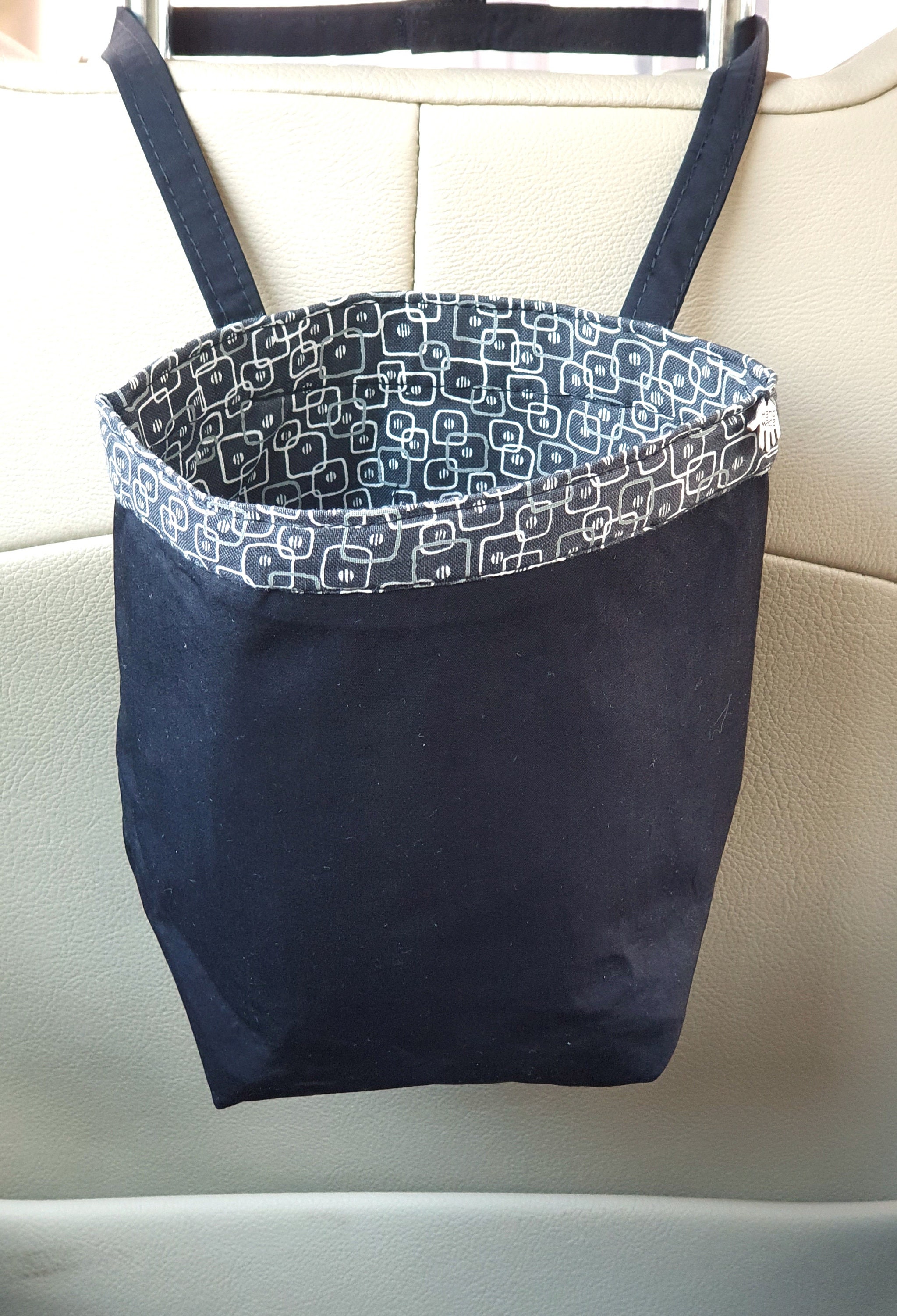 Fabric Trash Bag Black and Grey Fabric Men's Car - Etsy