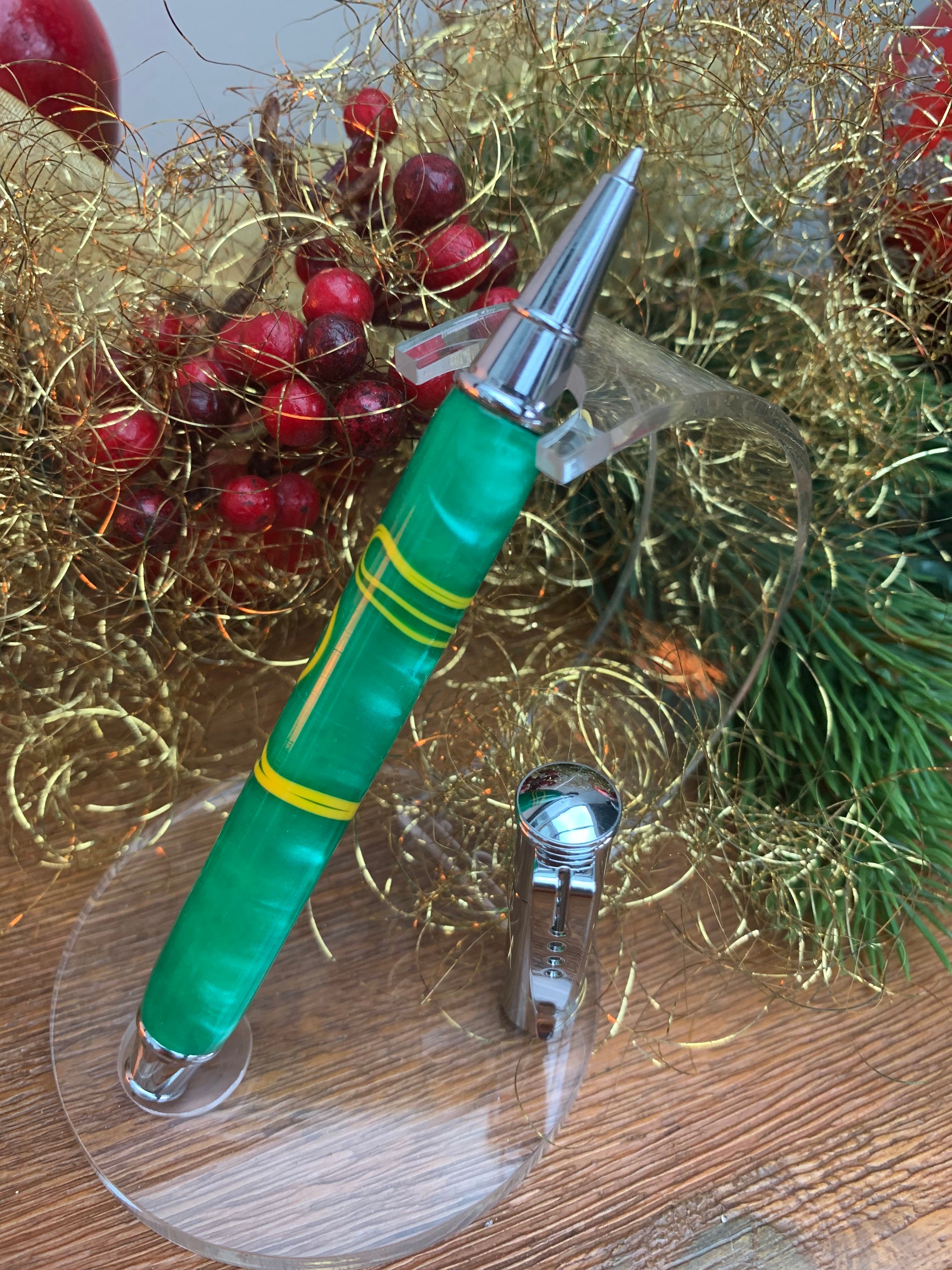 Handmade Pen. Bright Green Luxury Rollerball Pen. - Etsy