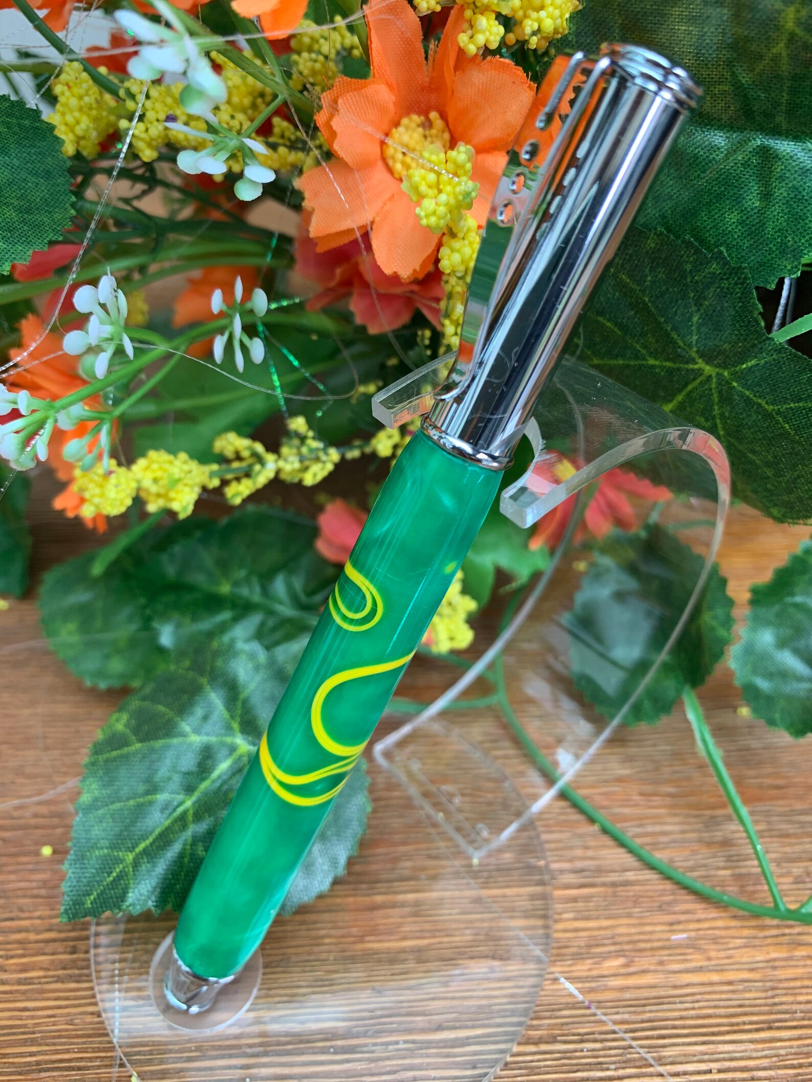 Handmade Pen. Bright Green Luxury Rollerball Pen. - Etsy