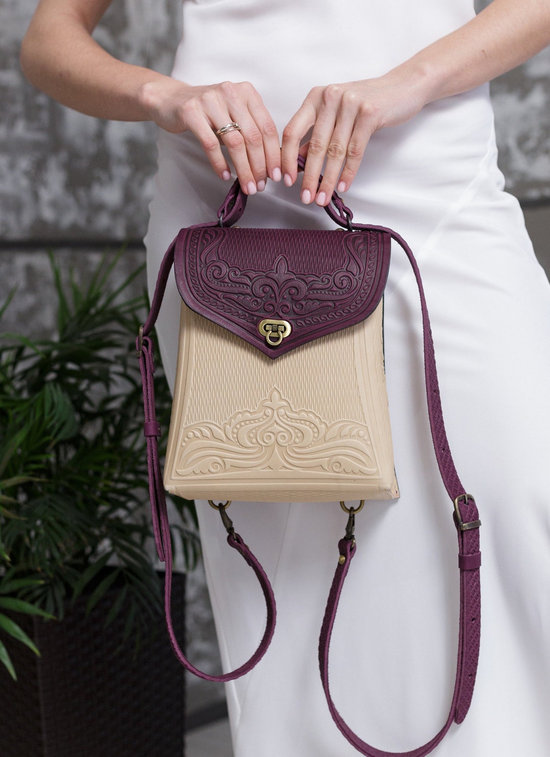 Handmade Genuine Leather Backpack: Convertible Shoulder Bag - Etsy Finland