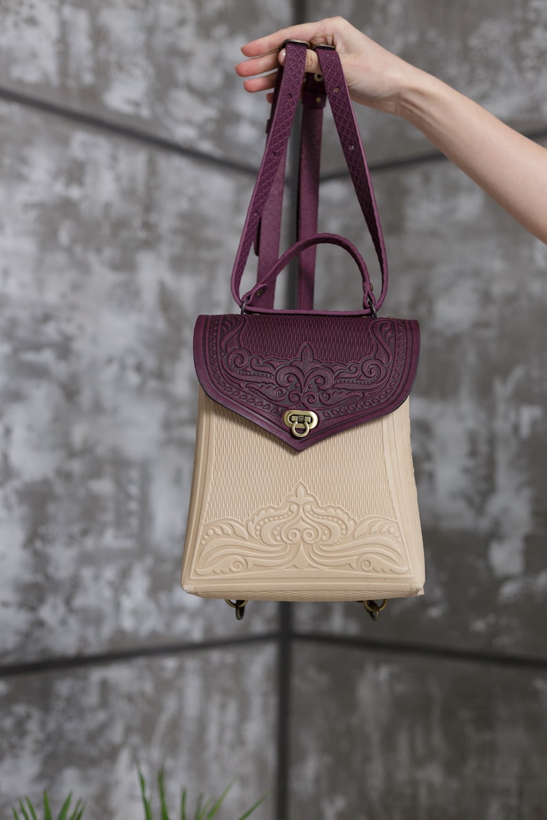 Handmade Genuine Leather Backpack: Convertible Shoulder Bag - Etsy Finland