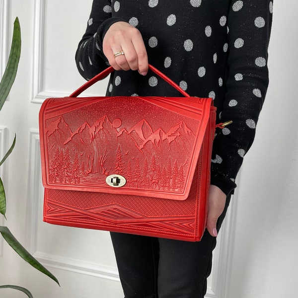 Red Tooled Leather Purses - Etsy