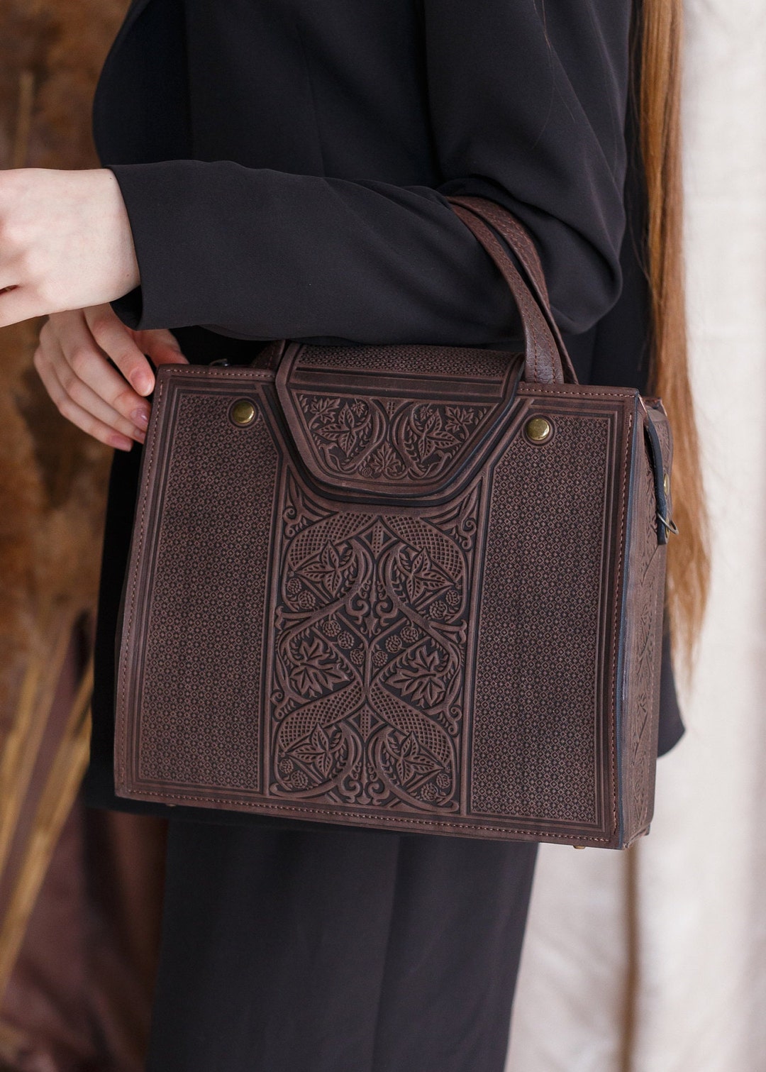 Embossed Leather Crossbody Bag: Handmade Prestige Handbag - Etsy