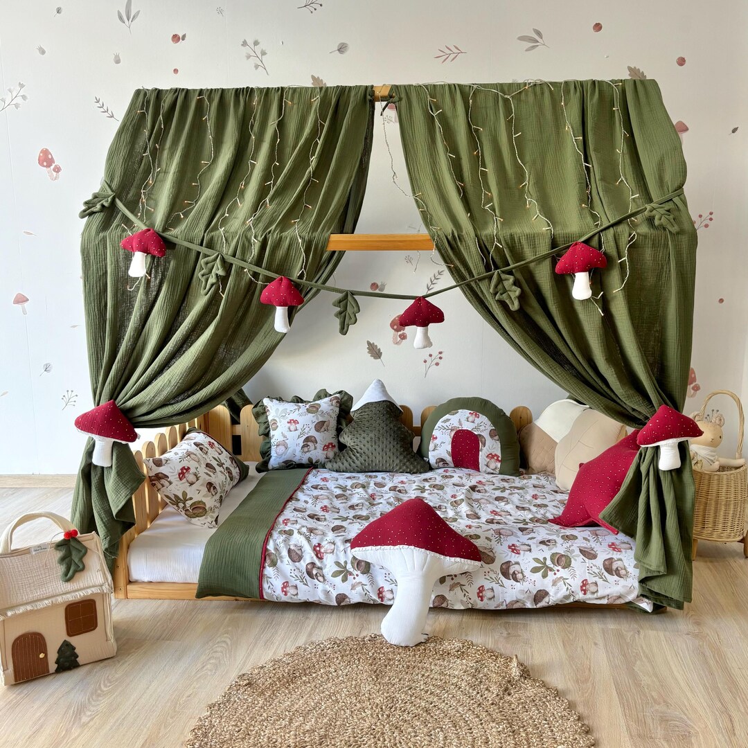 Muslin Canopy | Toddler Bed Canopy | Playroom Decor | Reading Nook ...