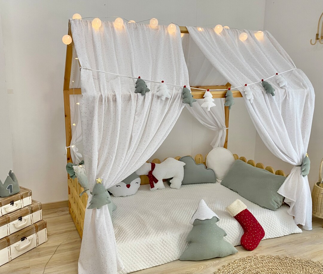 Muslin Canopy | Toddler Bed Canopy | Playroom Decor | Reading Nook ...