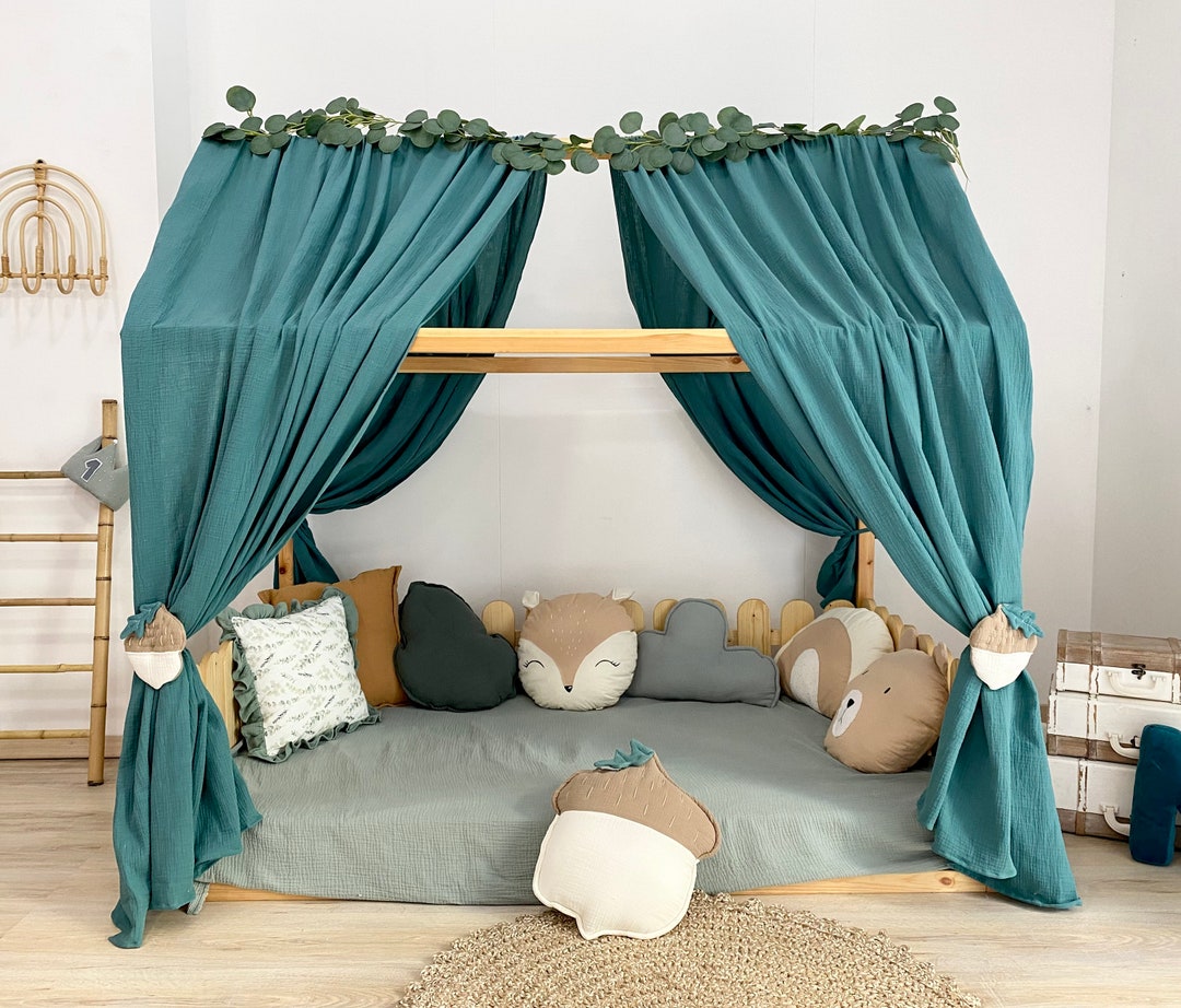 Muslin Canopy | Toddler Bed Canopy | Playroom Decor | Reading Nook ...