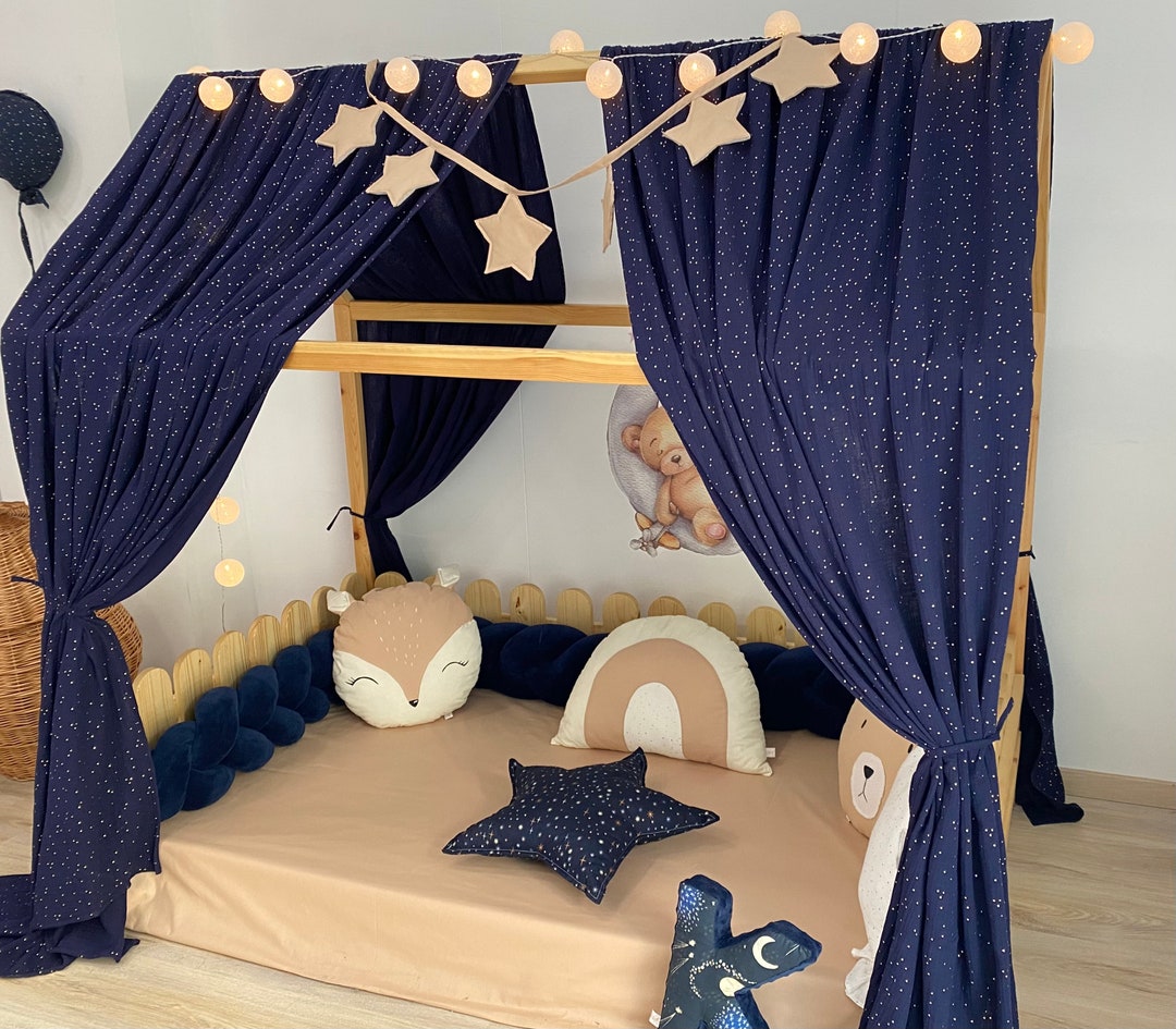 Muslin Canopy | Toddler Bed Canopy | Playroom Decor | Reading Nook ...