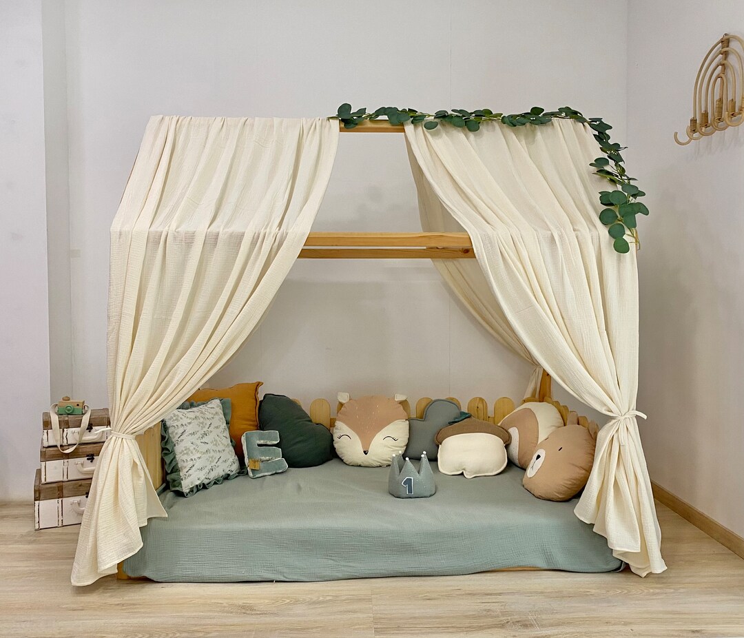 Muslin Canopy | Toddler Bed Canopy | Playroom Decor | Reading Nook ...