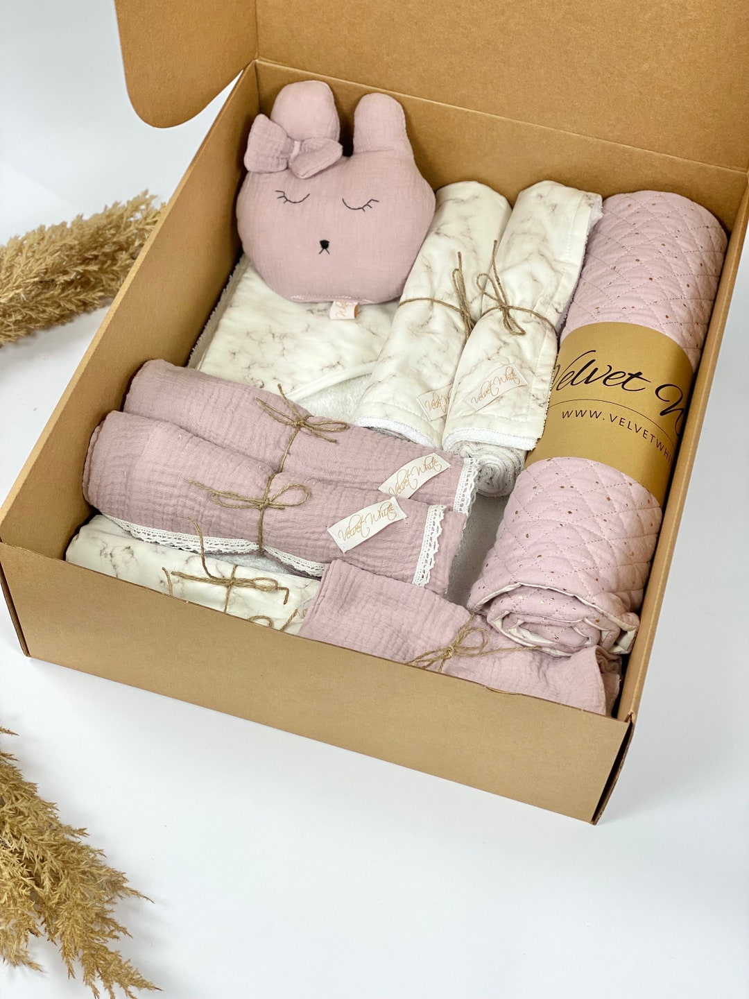 Baby Box Pink Marble Packed Eco-friendlybaby Shower Giftgift - Etsy