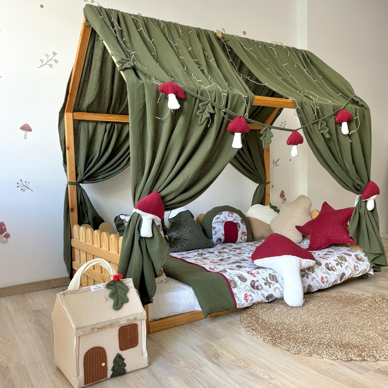 Muslin Bed Canopy: Forest Friends Kids Play Tent - Etsy