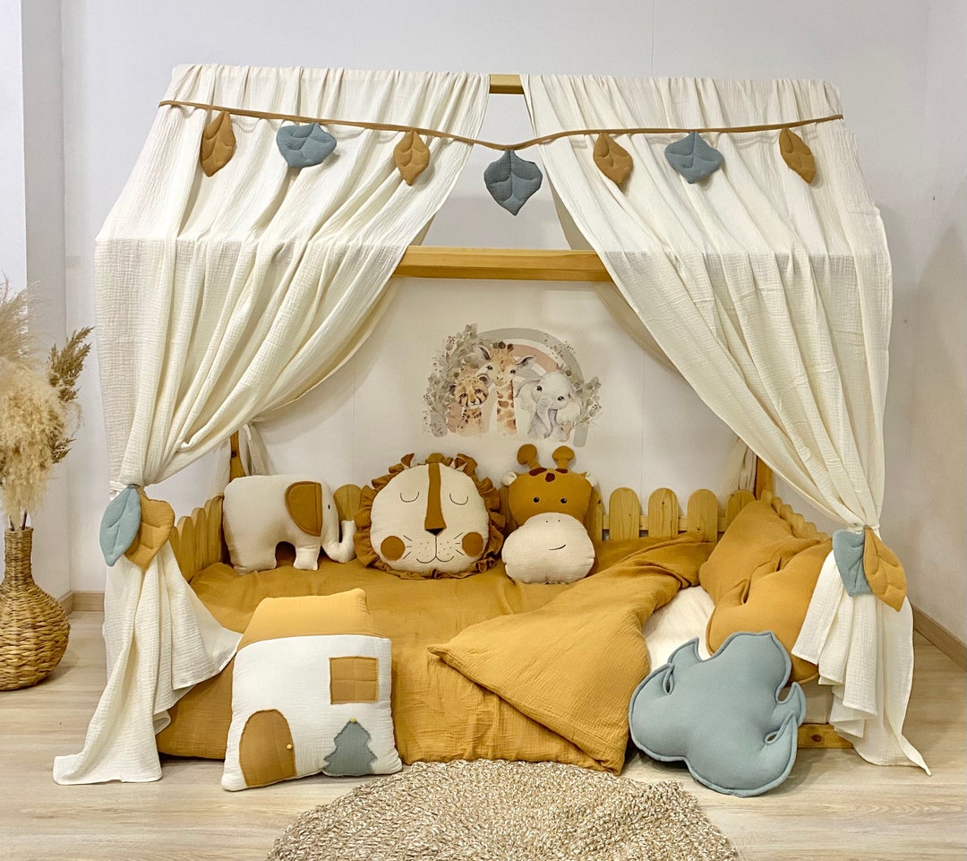 Muslin Canopy | Toddler Bed Canopy | Playroom Decor | Reading Nook ...