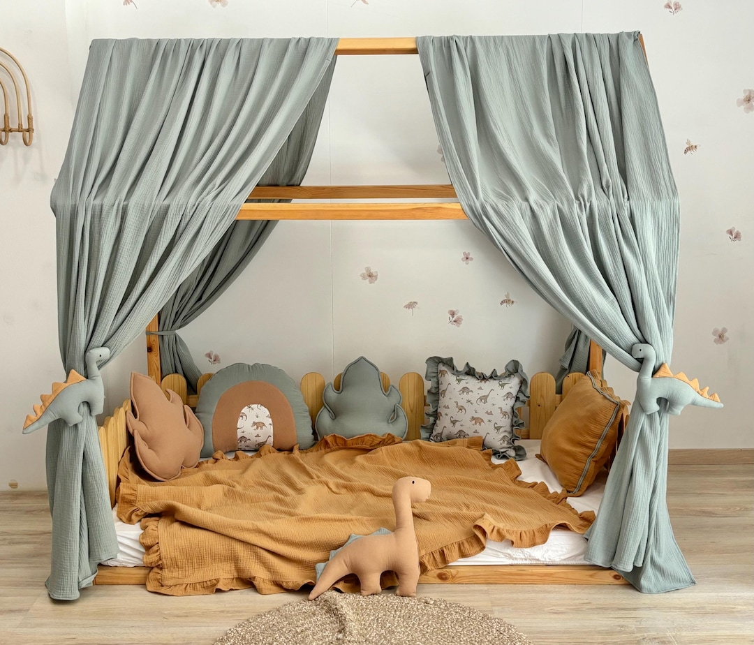 Muslin Canopy | Toddler Bed Canopy | Playroom Decor | Reading Nook ...