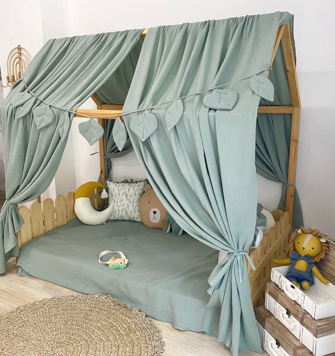Muslin Canopy | Toddler Bed Canopy | Playroom Decor | Reading Nook ...