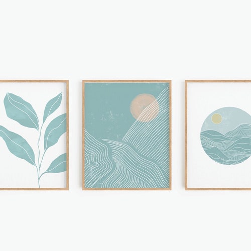 Ocean Waves Print Boho Beach Print Ocean Wall Art Modern - Etsy