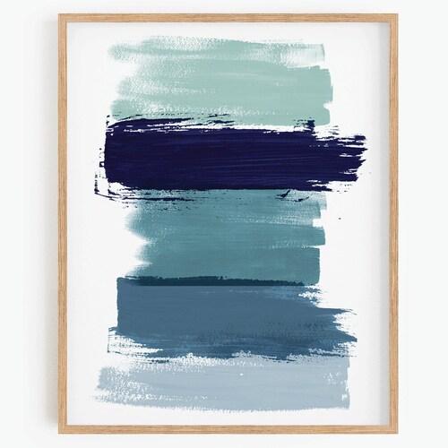 Line Art Navy Blue Print Abstract Minimalist Wall Art Print - Etsy