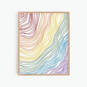 Abstract Art Print, Minimalist Wall Decor, Printable Wall Art, Rainbow ...